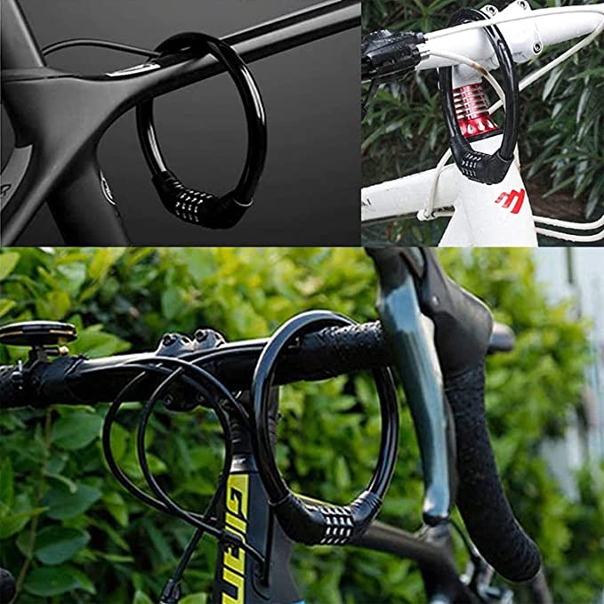 Mini lacat portabil pentru bicicleta, Otel/Aliaj de zinc/PVC, Cu cifru ...