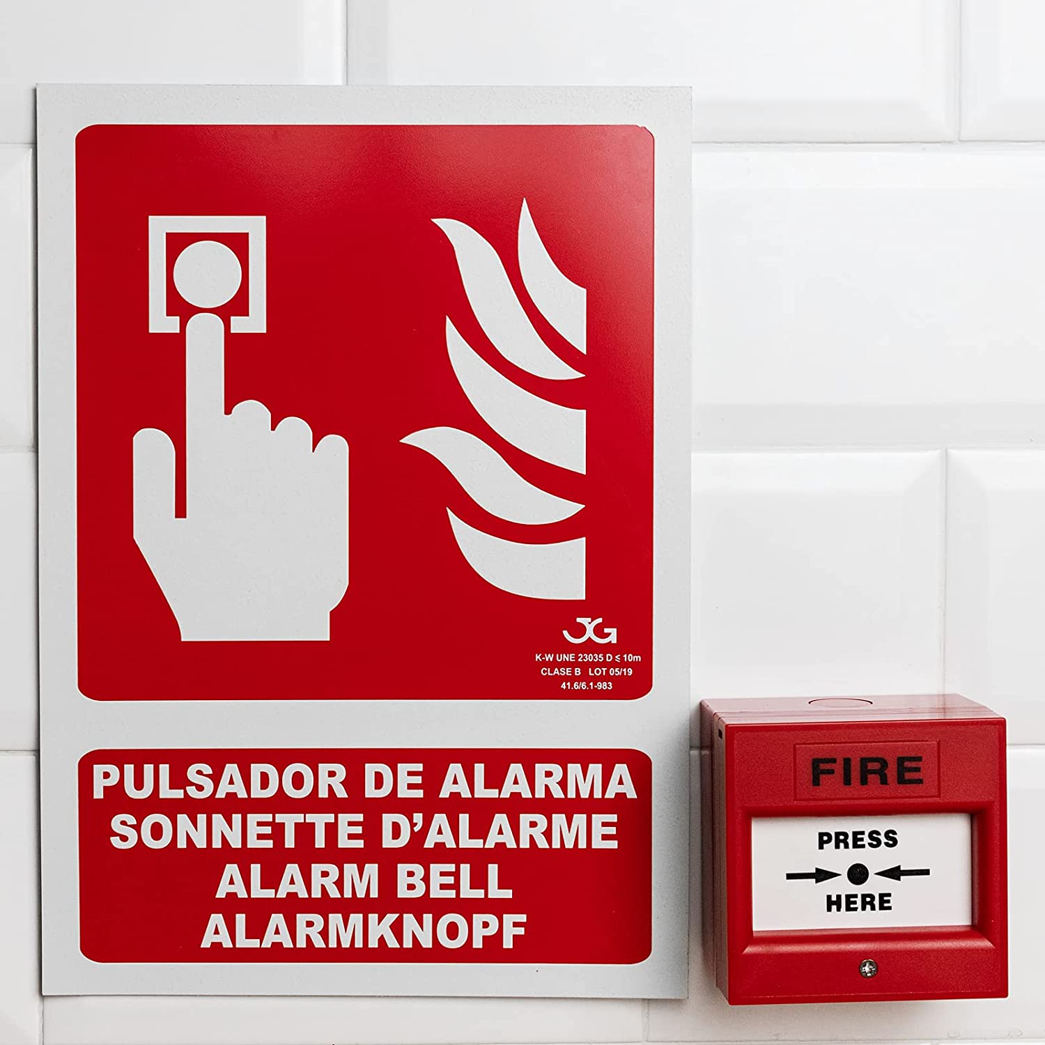 Buton alarma de incendiu, Plastic, Rosu/Alb - eMAG.ro