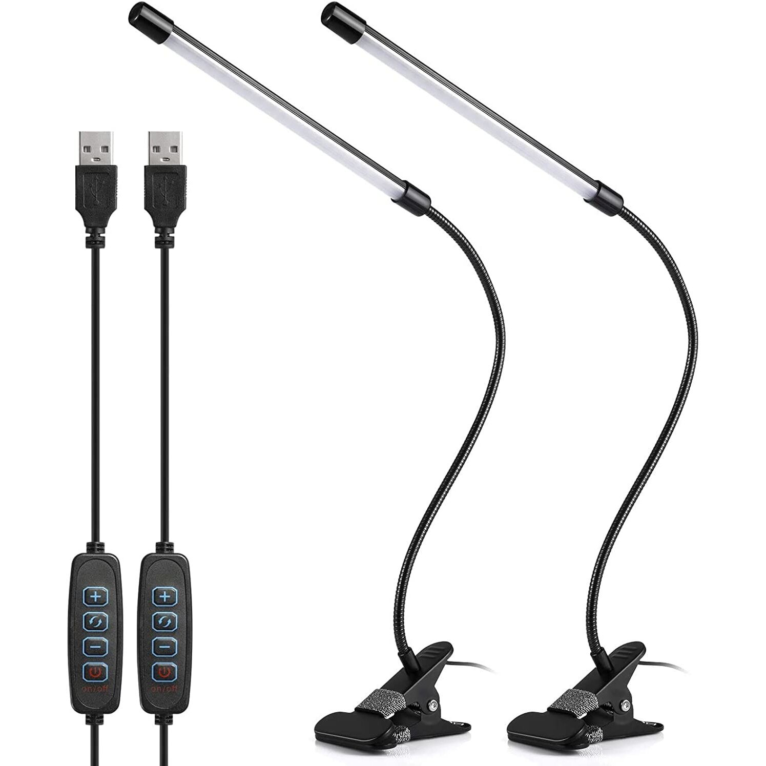 Set 2 lampi LED, 10W, USB, 36 cm, Negru - eMAG.ro