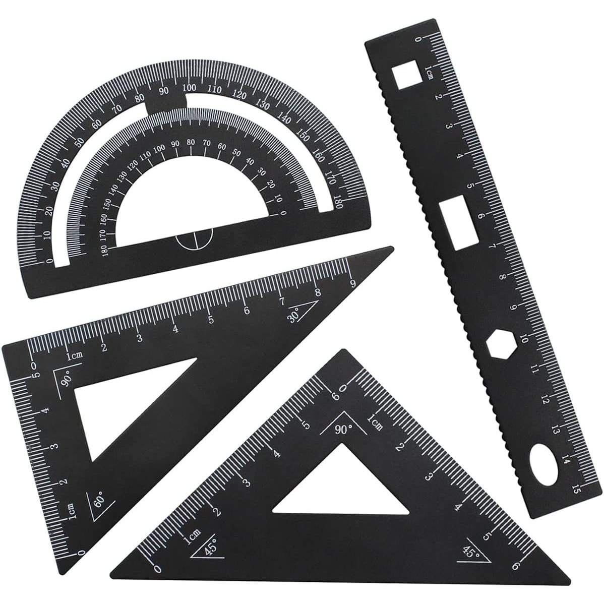Set de geometrie, Plastic, Negru, Alb - eMAG.ro