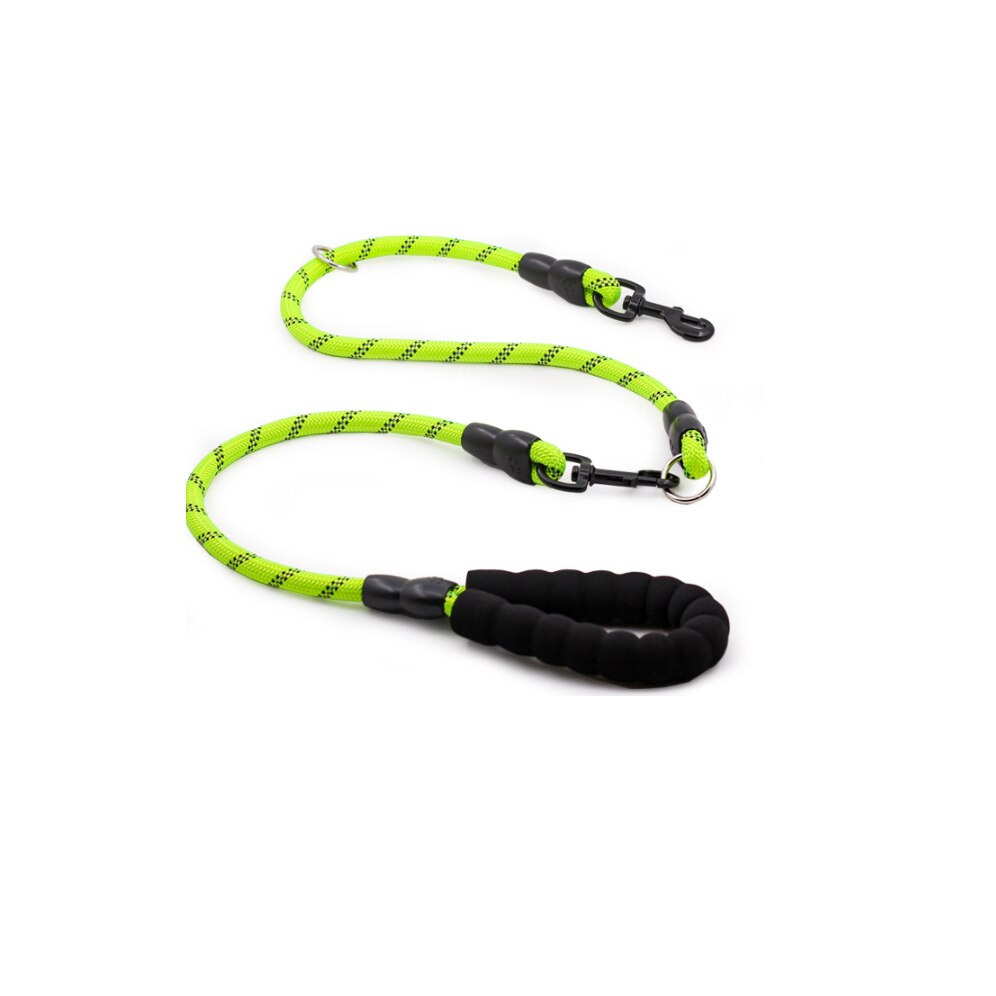 Lesa dubla pentru caini, 64cm, Verde/Negru - eMAG.ro