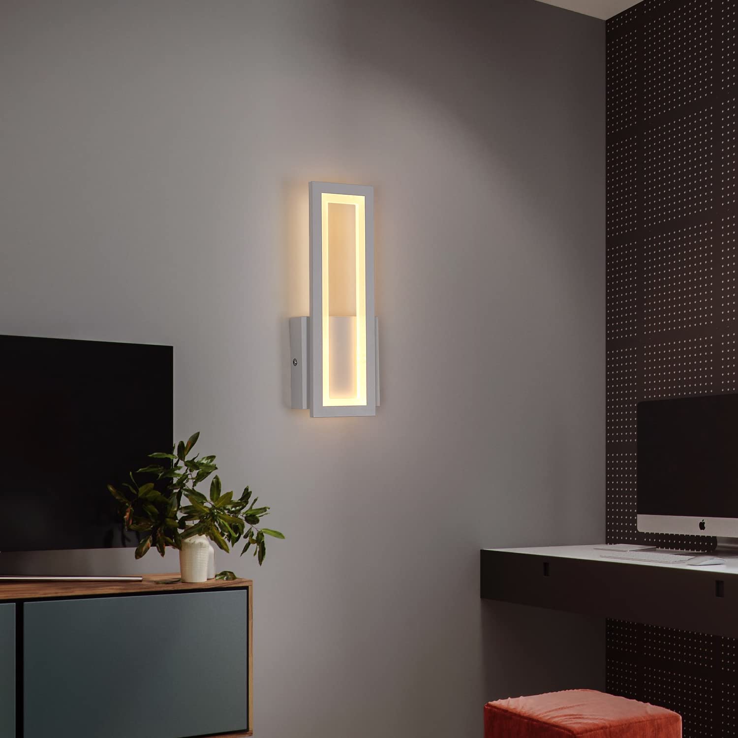 Aplica cu LED, Aluminiu/Acril, 16W, 3000K, Alb - eMAG.ro