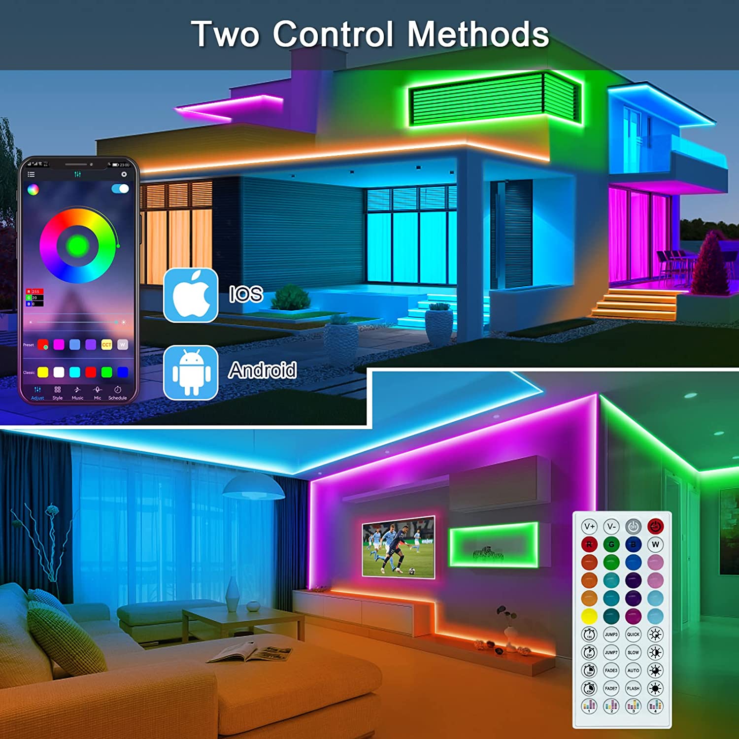 Banda LED, RGB, Clasa A+++, Flexibila, 20 m, Multicolor - eMAG.ro