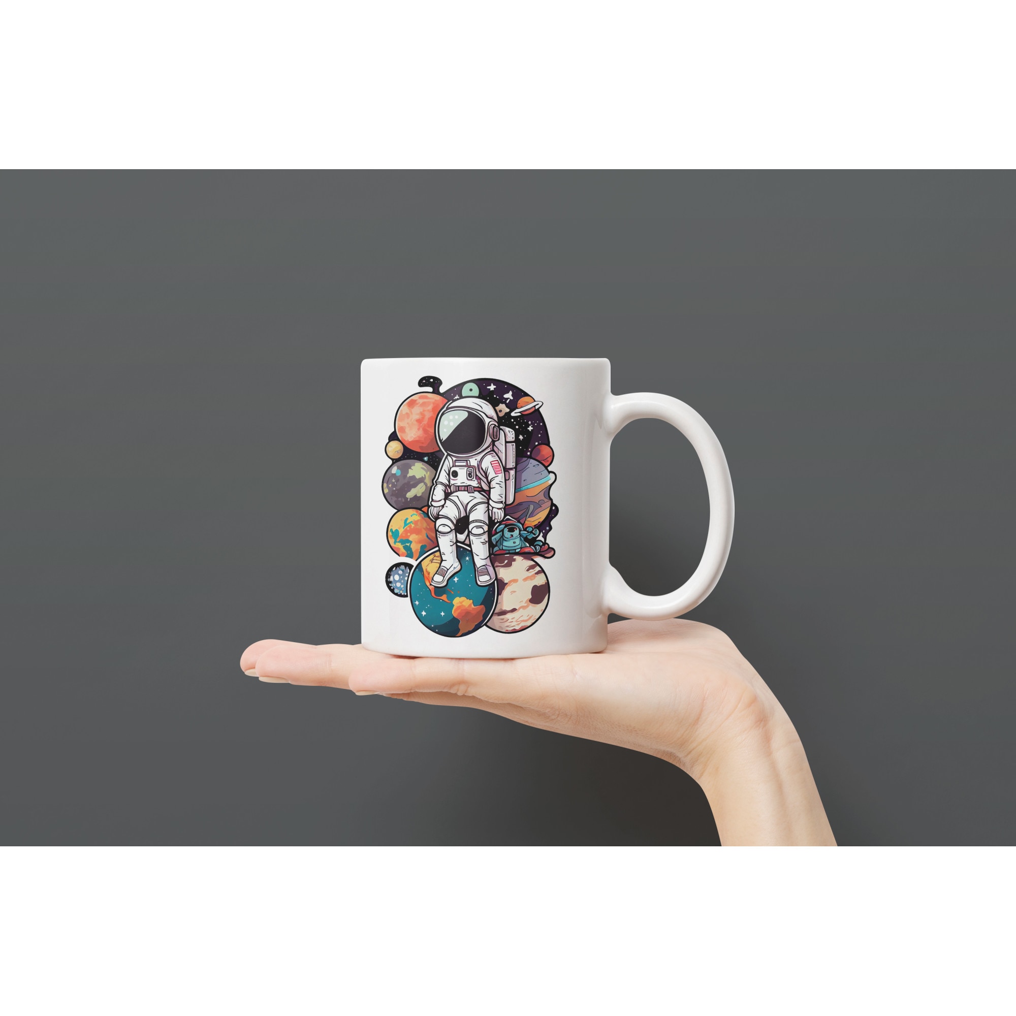 Cana Cu Astronaut Stand Pe Planete, Desene Animate, Astronomie, Cer ...