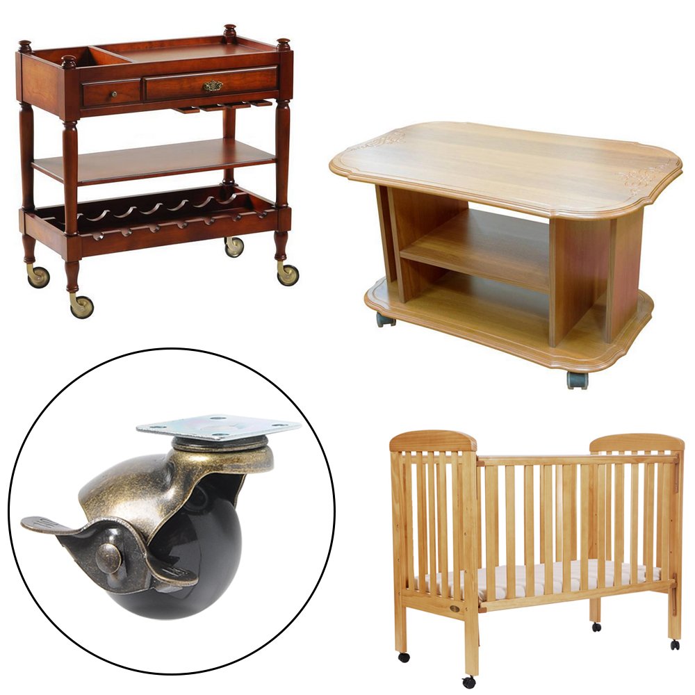 Set 4 roti pentru mobila, Metal, 40 mm, Bronz - eMAG.ro