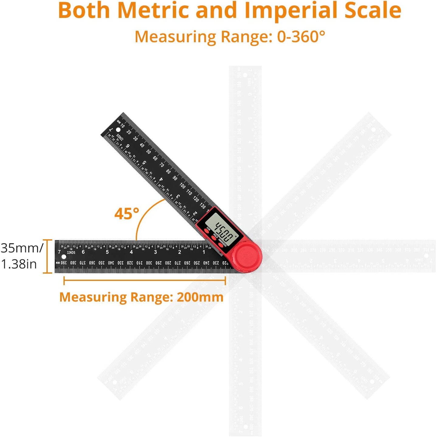 Raportor digital, Fibra de sticla, Negru/Rosu - eMAG.ro