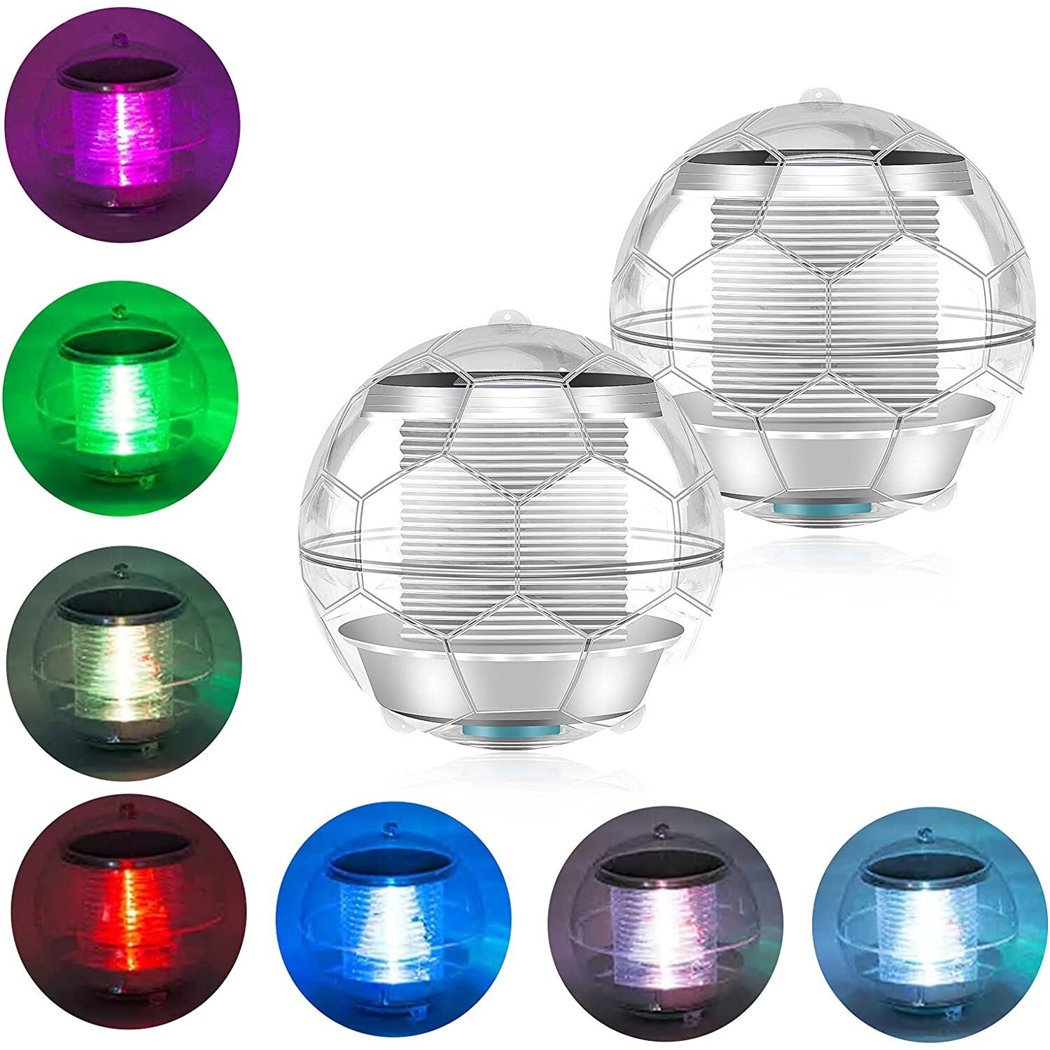 Set 2 lampi LED plutitoare, ABS, Transparent - eMAG.ro
