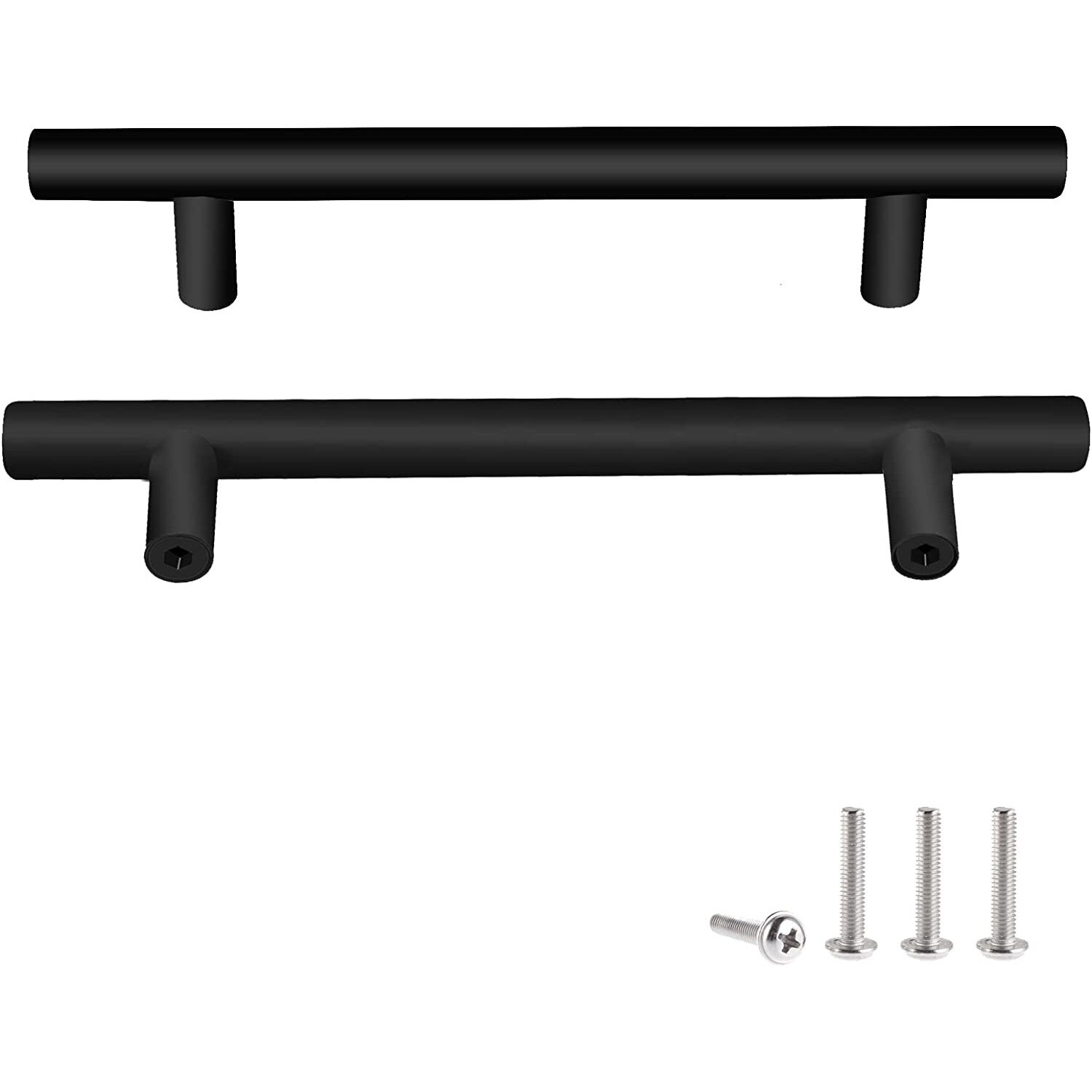 Set 2 manere mobilier, Inox, 18.2cm, Negru mat - eMAG.ro