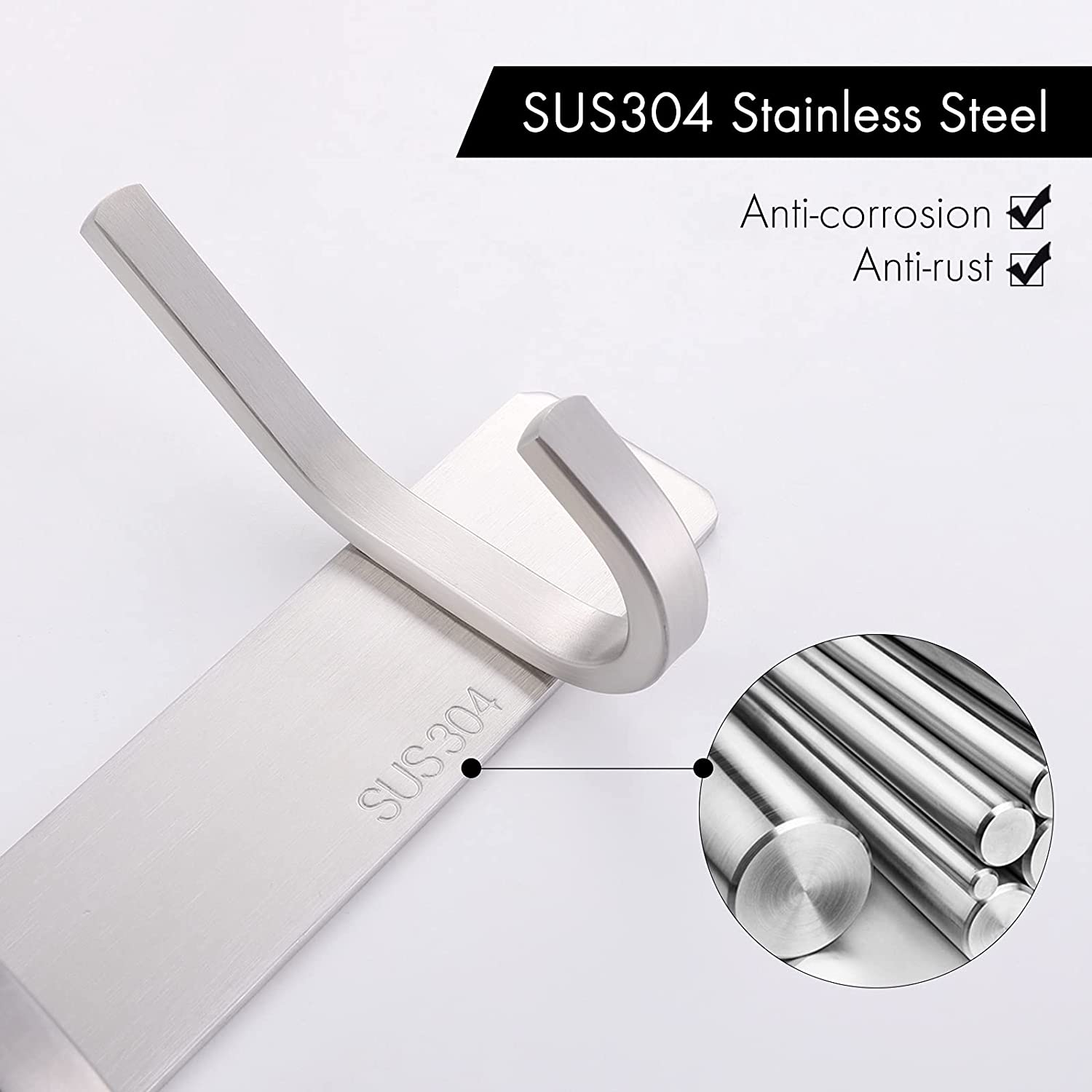 Cuier de baie, Inox, Cu 4 agatori, Argintiu - eMAG.ro