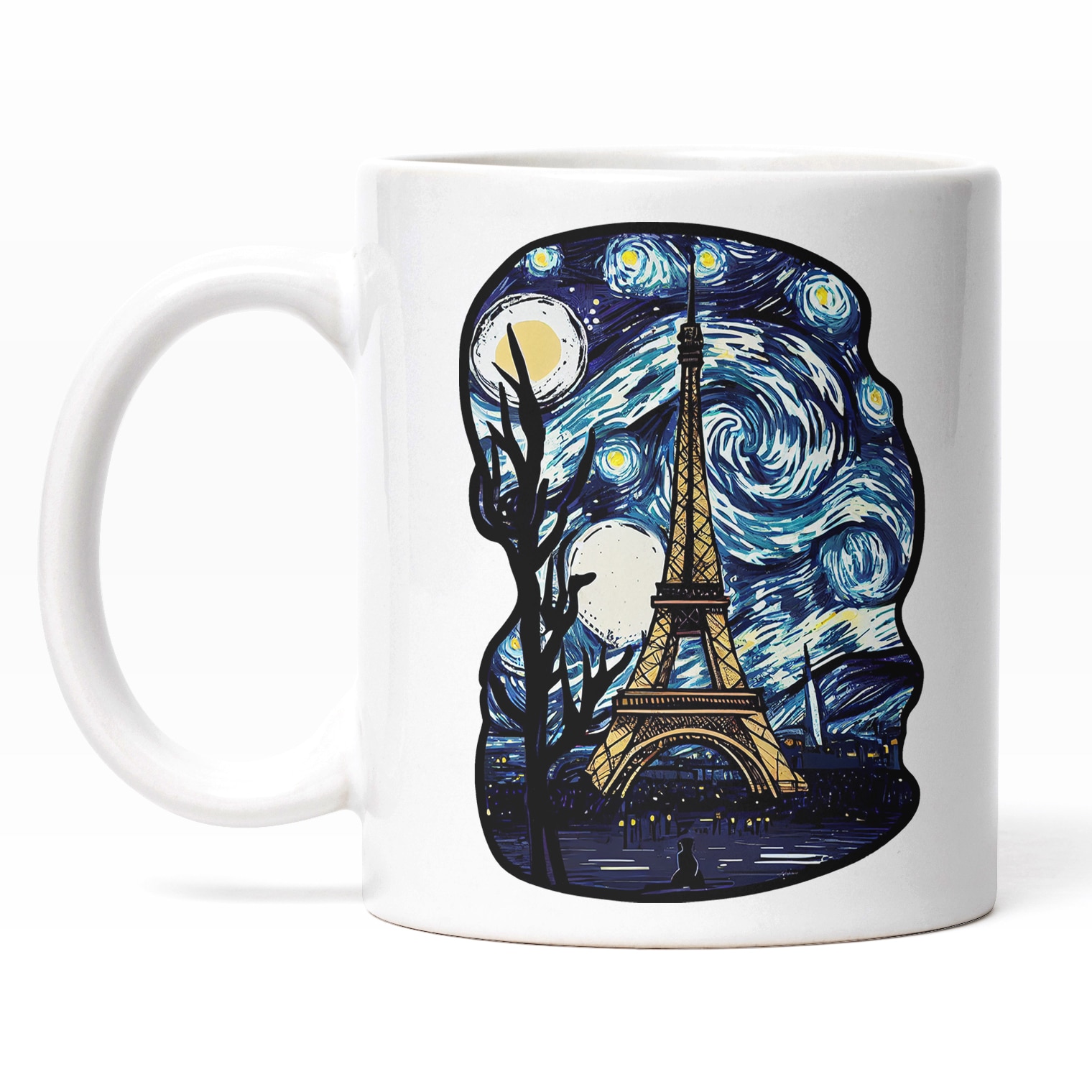 Cana Cu Turnul Eiffel, Stil Pictura Noapte instelata, Vincent Van Gogh ...
