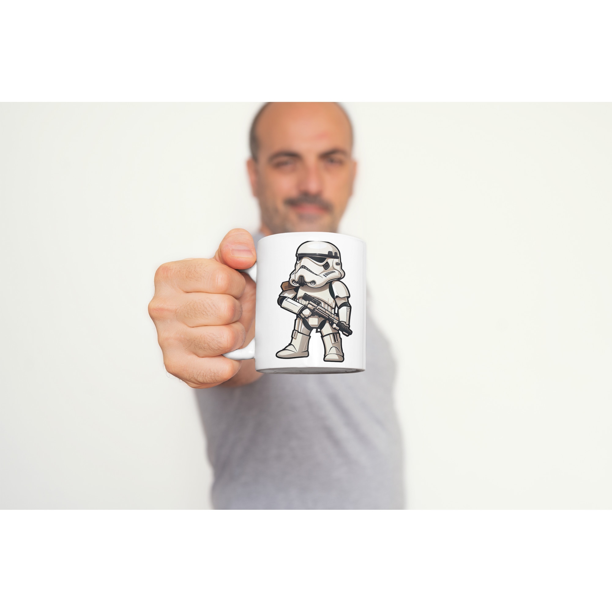 Cana Cu Soldat Alb Stil Star Wars, Cu Arma In Mana, Razboiul Stelelor ...