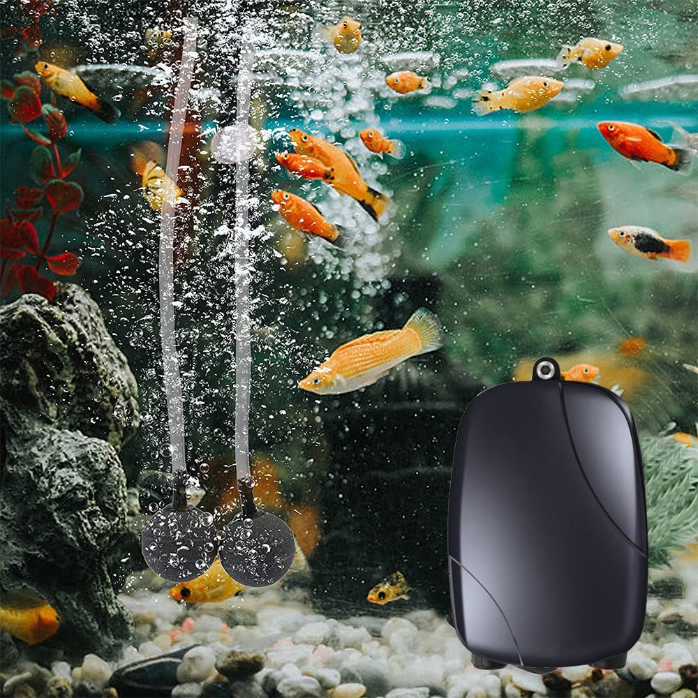 Pompa de aer pentru acvariu, Plastic, 11.7x7.5cm, Negru - eMAG.ro