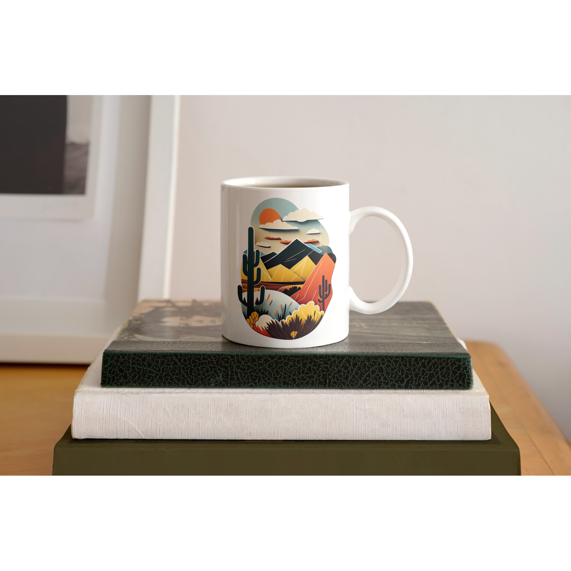 Cana Cu Peisaj Montant Colorat, Desert, Cactus Natura, Sabaticie, Apus ...