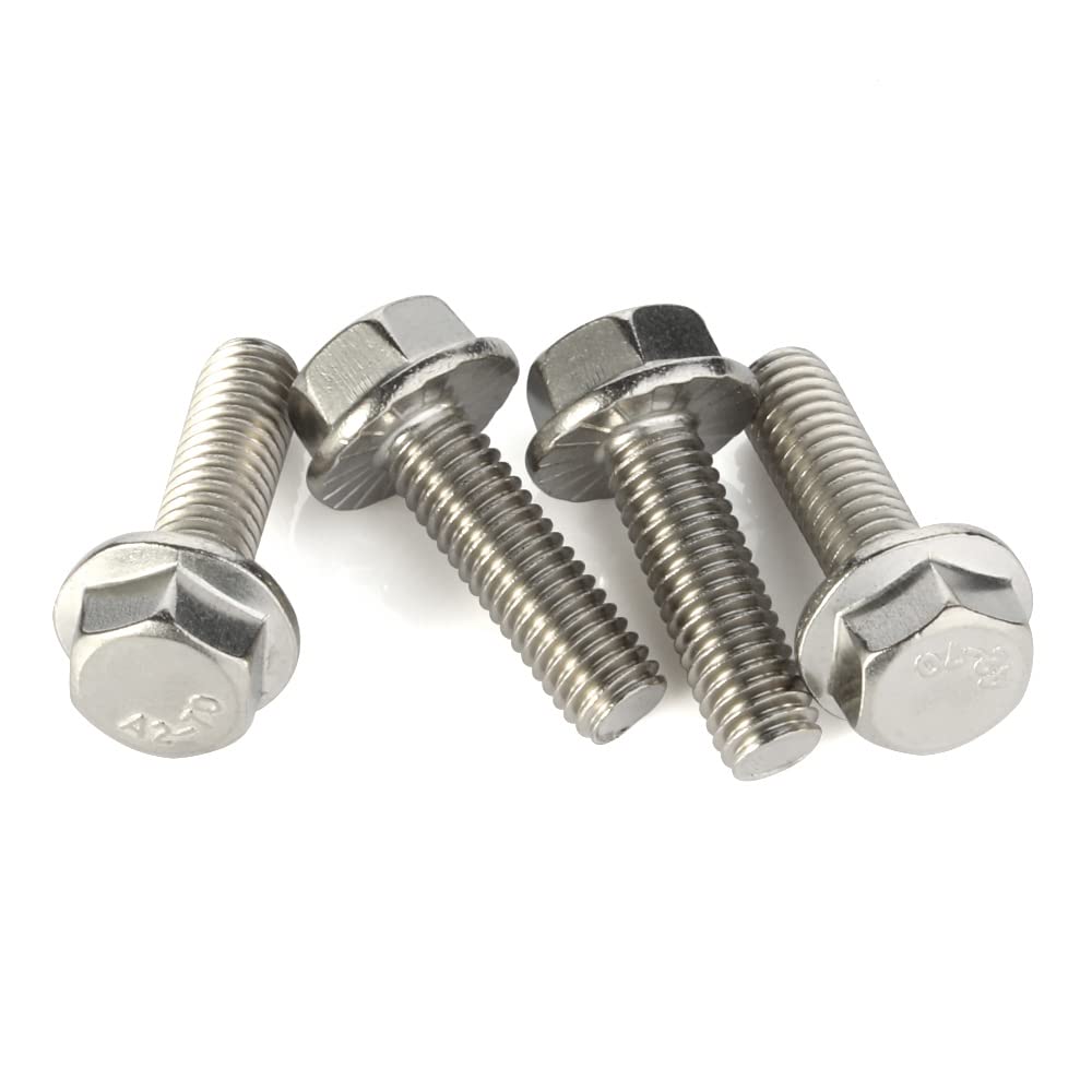 Set 10 suruburi cu flansa, Inox, M8 - 125 x 40 mm, Argintiu - eMAG.ro