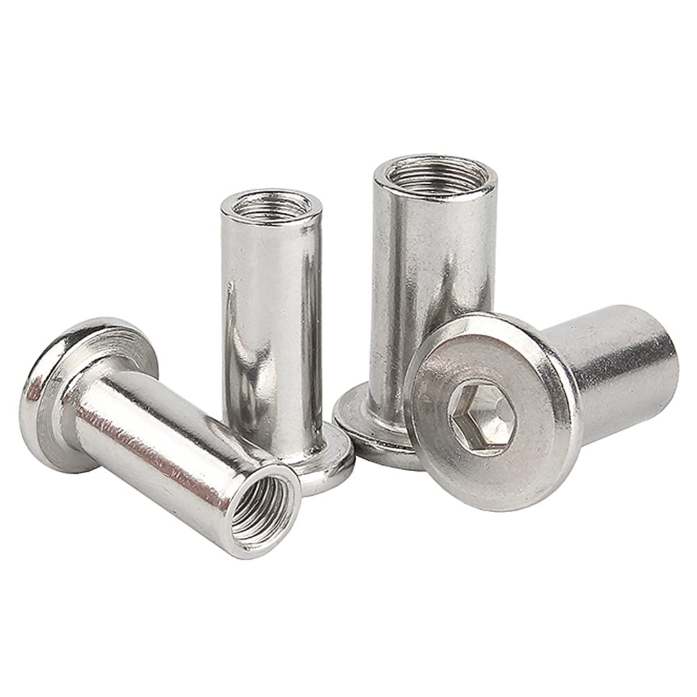 Set 5 piulite pentru mibilier lemn, Inox, M8, 8 mm, Argintiu - eMAG.ro