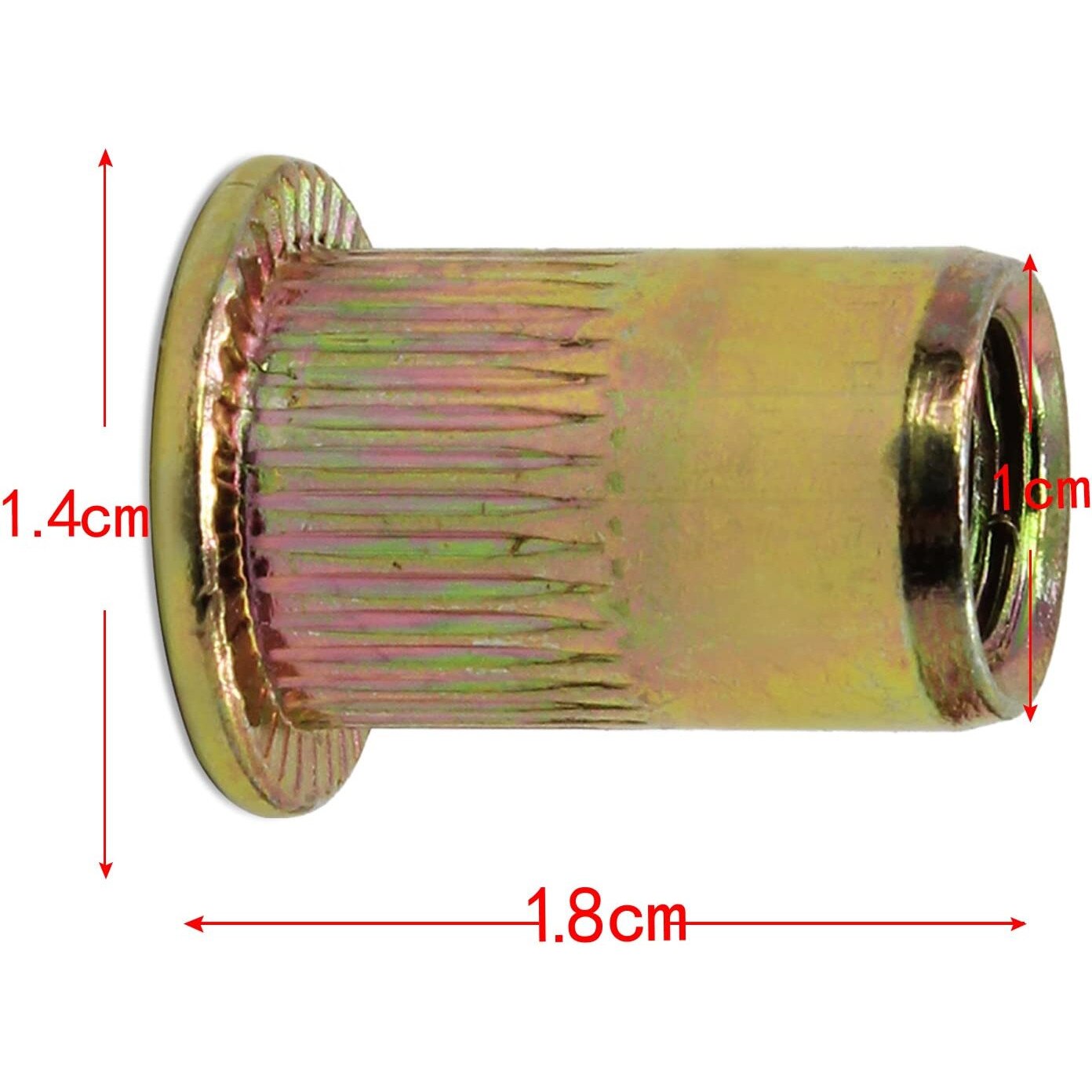 Set 50 piulite M8 filetate cu cap plat, Otel carbon, 1.8 x 1.4 cm ...