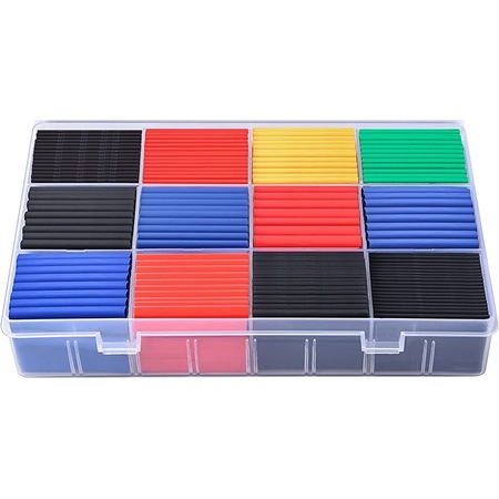 Set 750 tuburi termocontractabil, PVC, 12 dimensiuni, Multicolor - eMAG.ro