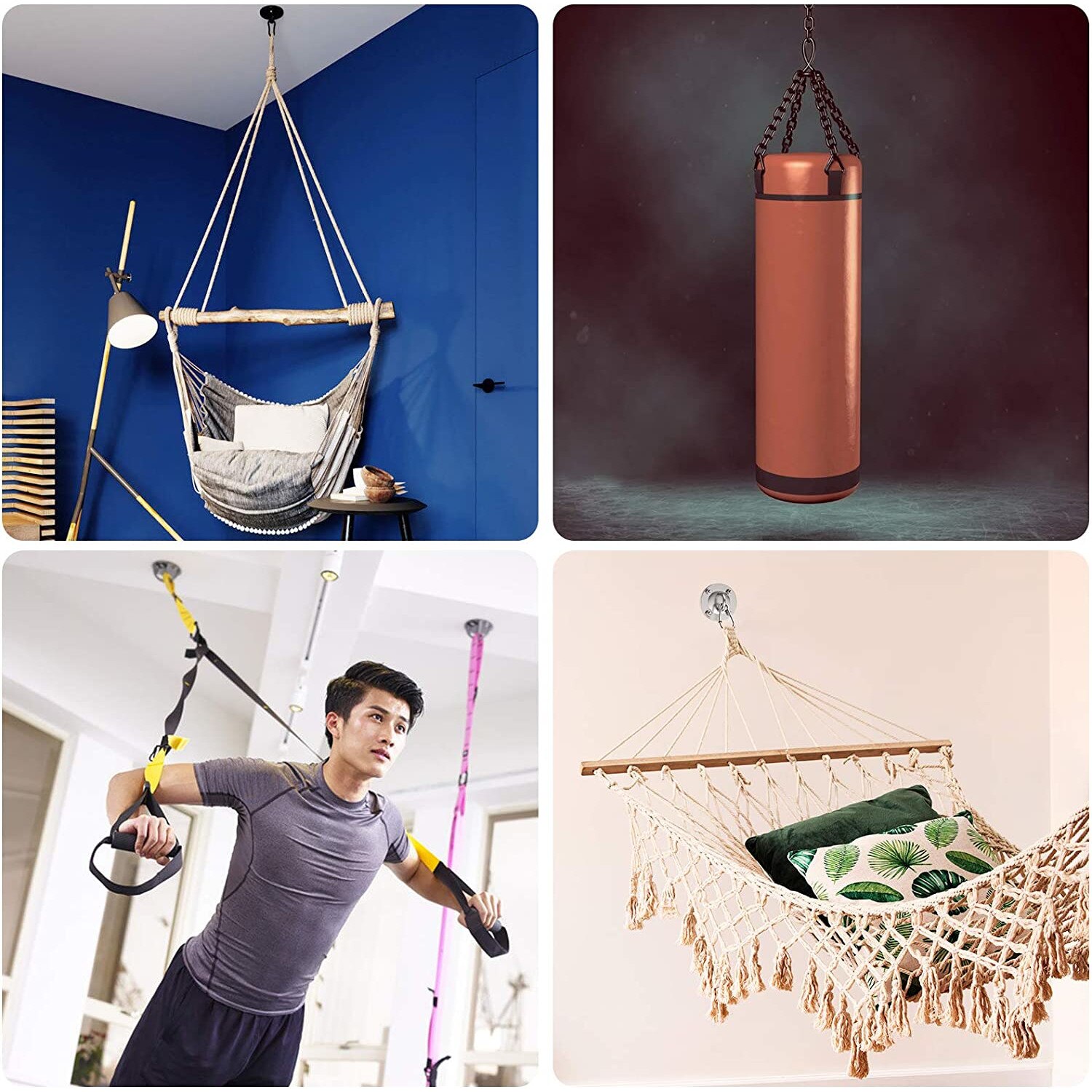 Carlig de tavan, Pivotant 360°, Inox, 500kg, Argintiu - eMAG.ro