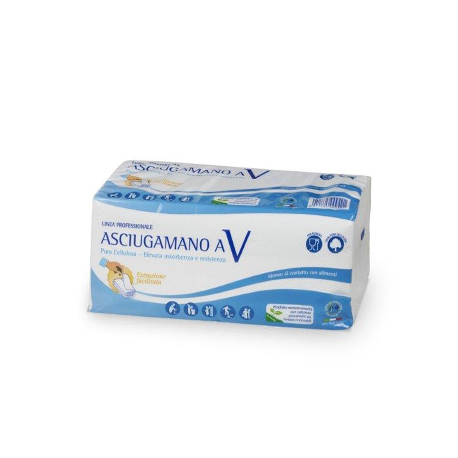 Prosop hartie pliabil in V, linie profesionala, albe, 21x21.5 cm ...