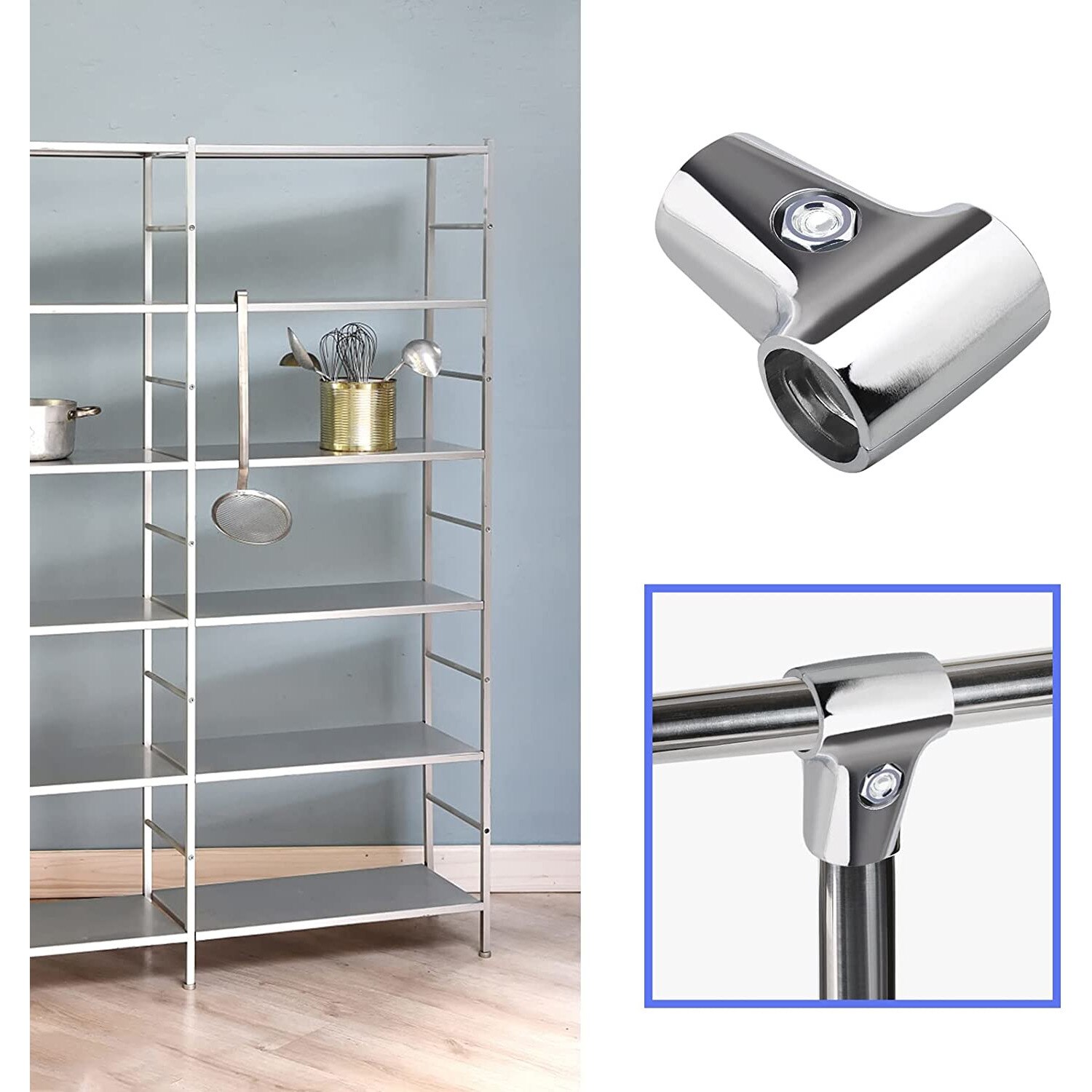 Set de 2 suporturi pentru bara de dus, Aliaj, 25 mm, Argintiu - eMAG.ro