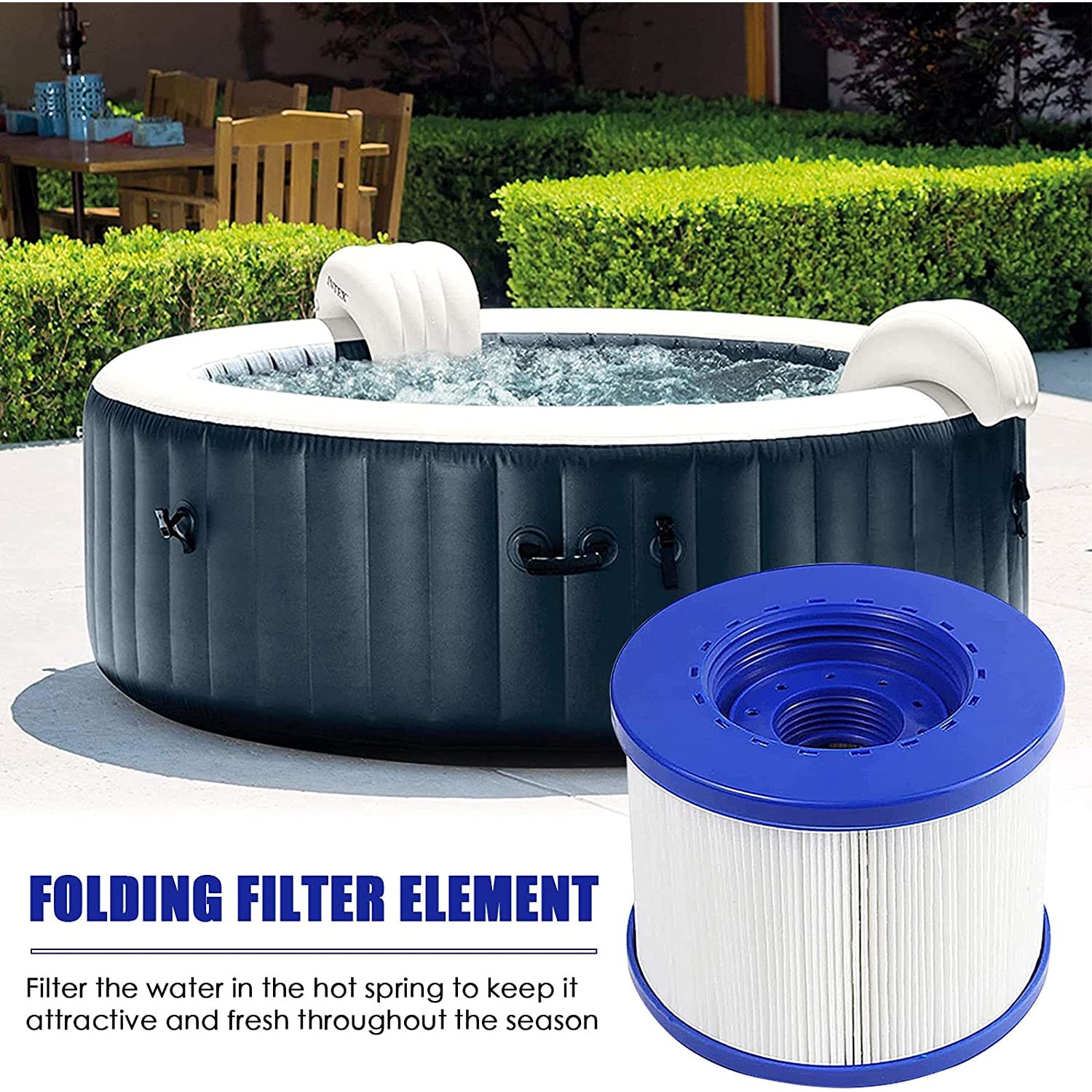 Filtru de piscina, Plastic, 105x60x82 mm, 150 g, Albastru/Alb - eMAG.ro