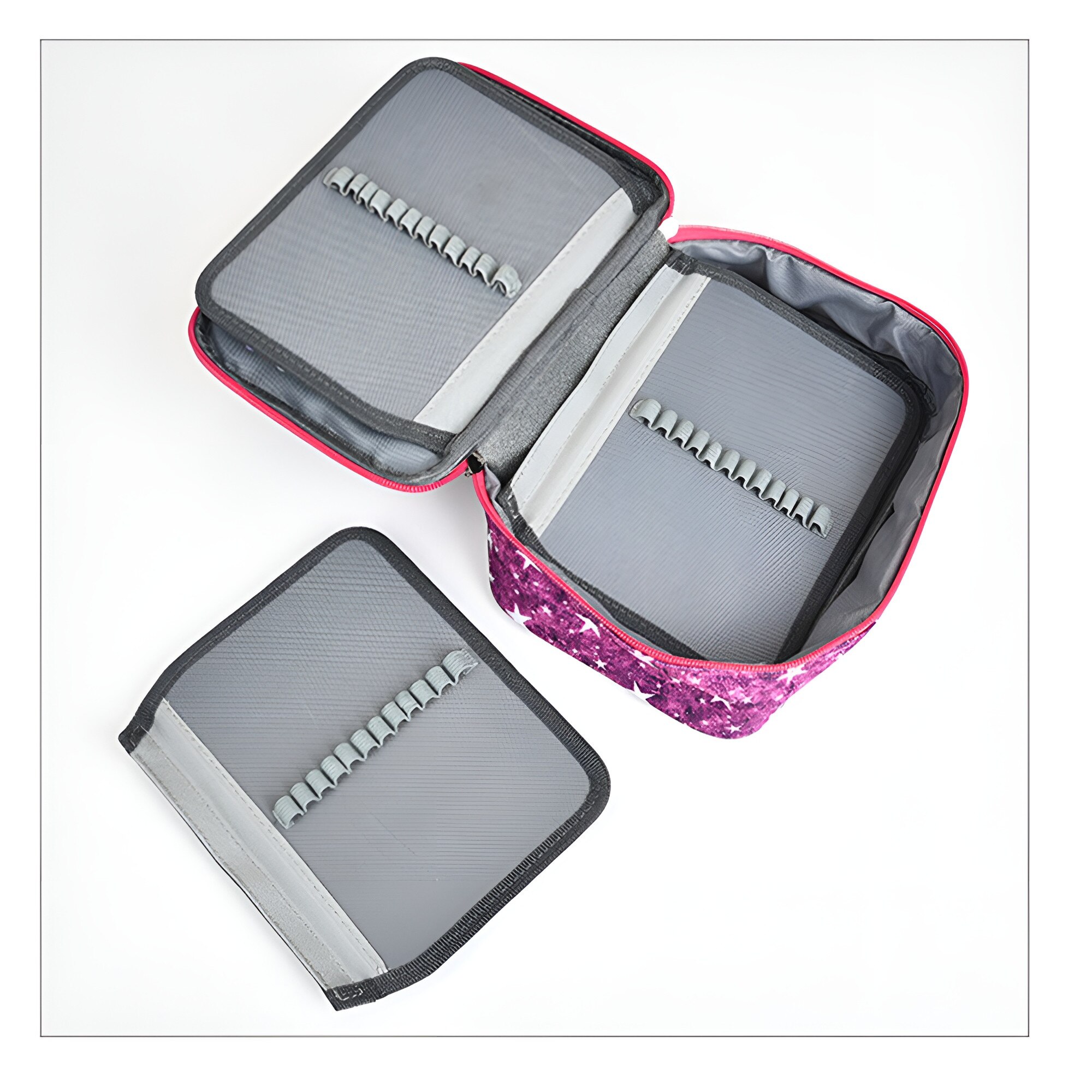 Penar ZEQAS tip geanta cu 4 compartimente, include un creion si un pix ...