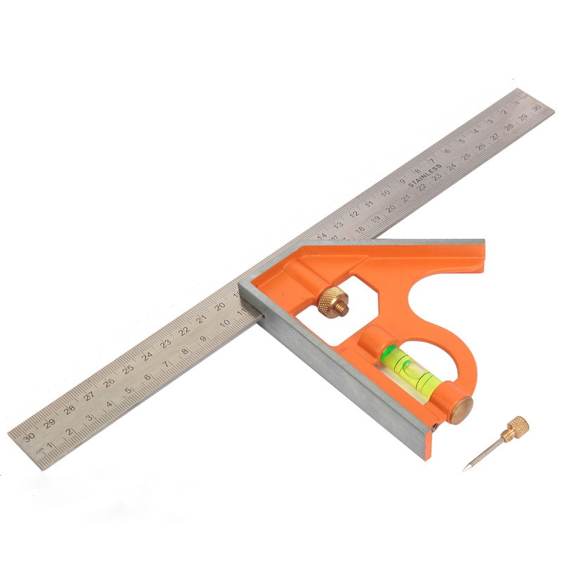 Rigla multifunctionala, Inox, 300mm, Argintiu/Portocaliu - eMAG.ro