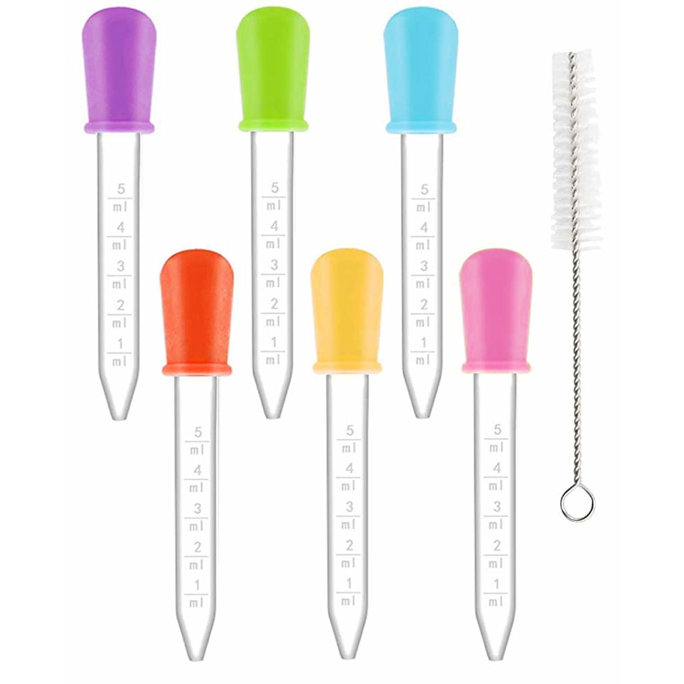 Set 6 pipete gradate cu picurare din plastic cu capete din silicon ...