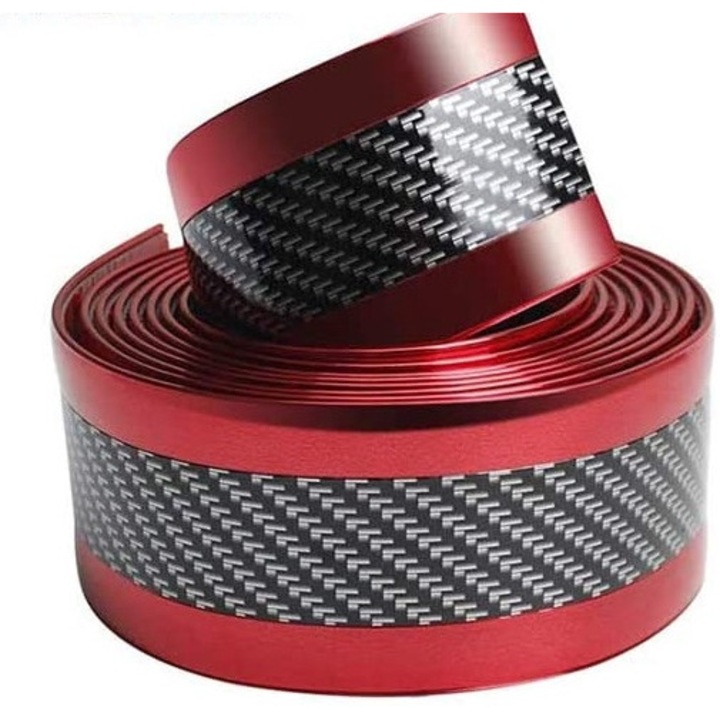 Autocolant pentru prag de usa auto, 3mx5cm, Rosu/Gri - eMAG.ro