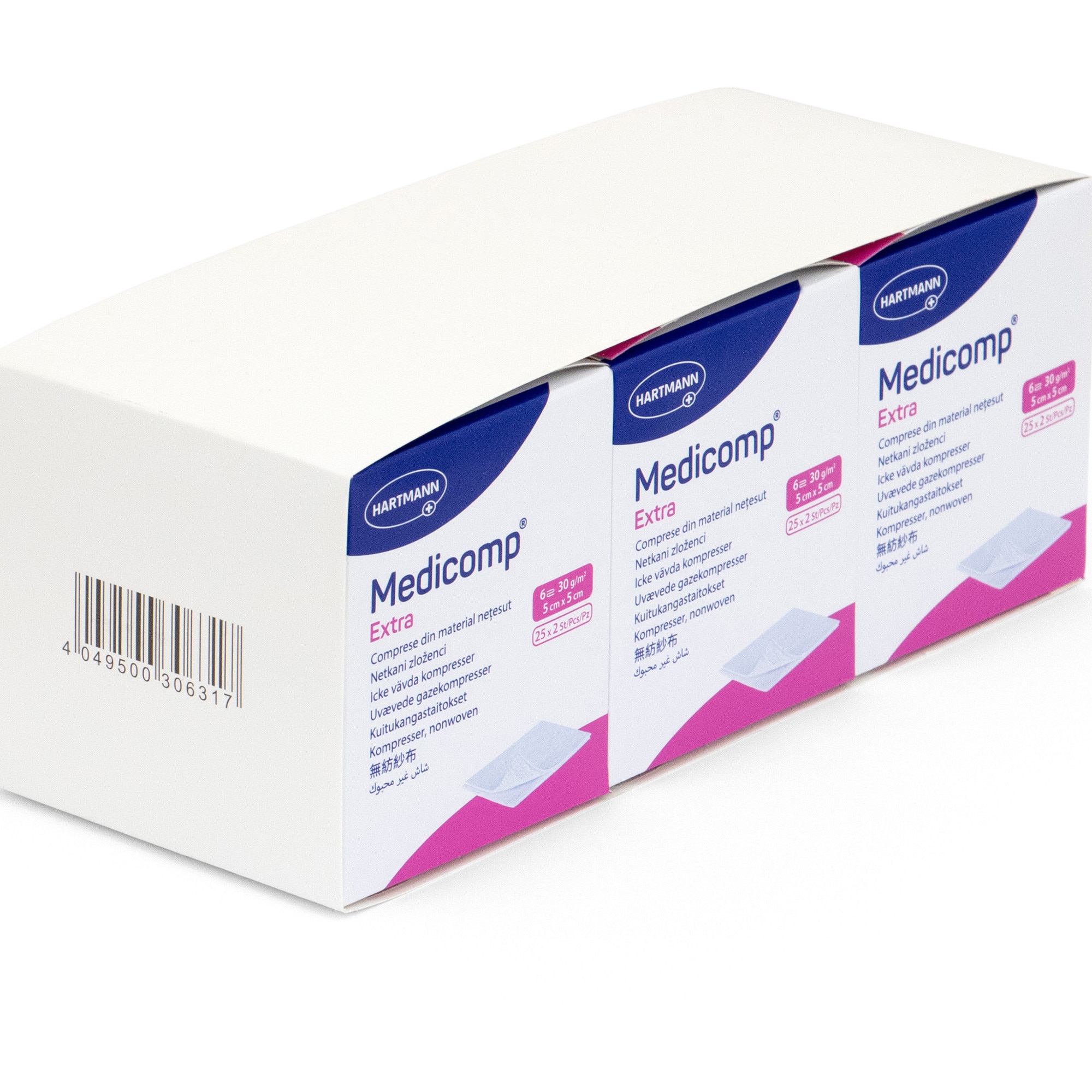 Pachet 3 x Comprese Extra Sterile Hartmann, Medicomp, 5 x 5 cm - eMAG.ro