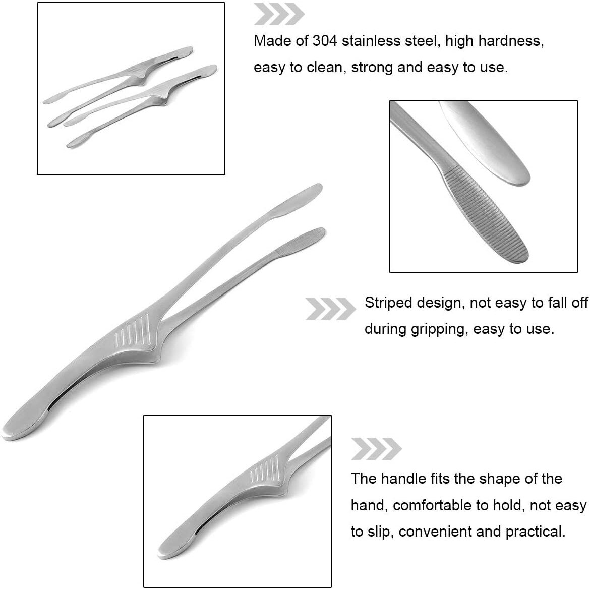 Set 2 clesti pentru gratar, 24 cm, Inox - eMAG.ro