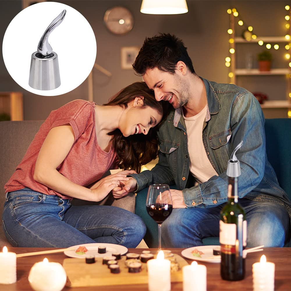 Set 3 dopuri sticle, Inox, Pentru vin spumant/sampanie, 4.1 x 9 cm ...