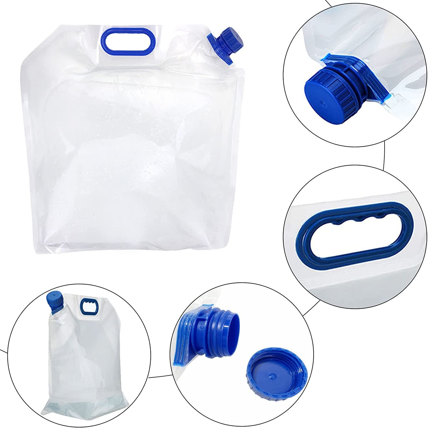 Recipient pliabil de apa potabila, Plastic, 10l, 2 buc, Transparent ...