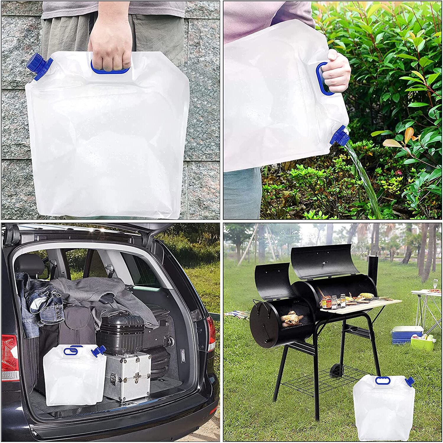 Recipient pliabil de apa potabila, Plastic, 10l, 2 buc, Transparent ...