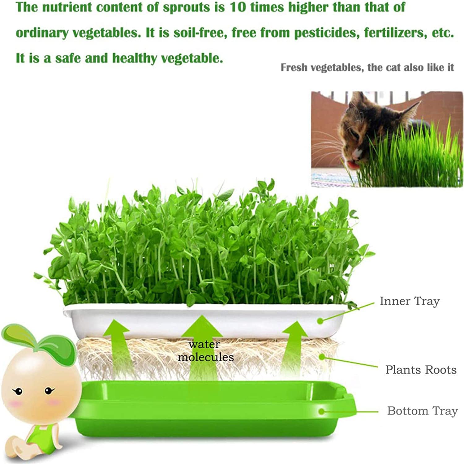 Tava germinare rasaduri, Plastic, Verde - eMAG.ro