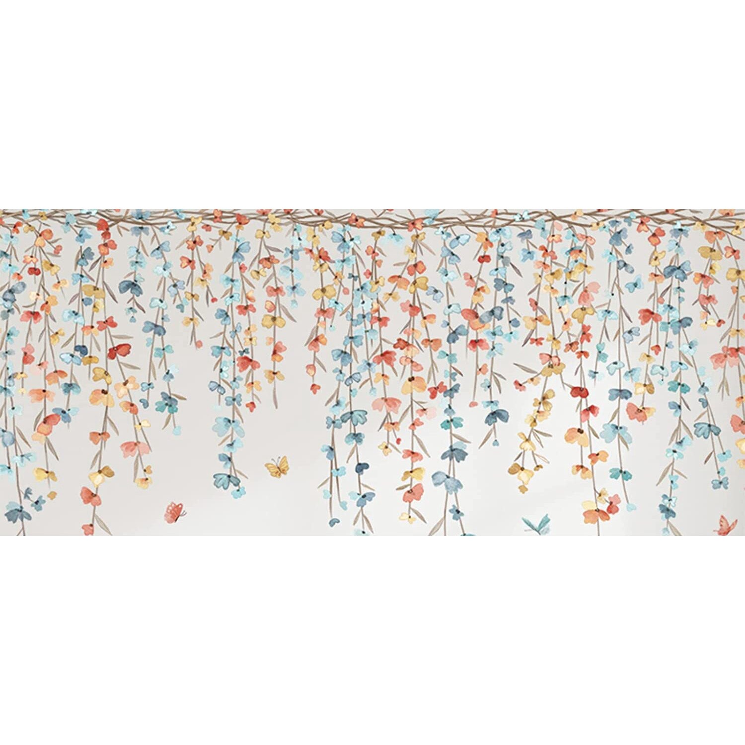Autocolant de perete, PVC, Model floral, 118 x 47.5 cm, Multicolor ...
