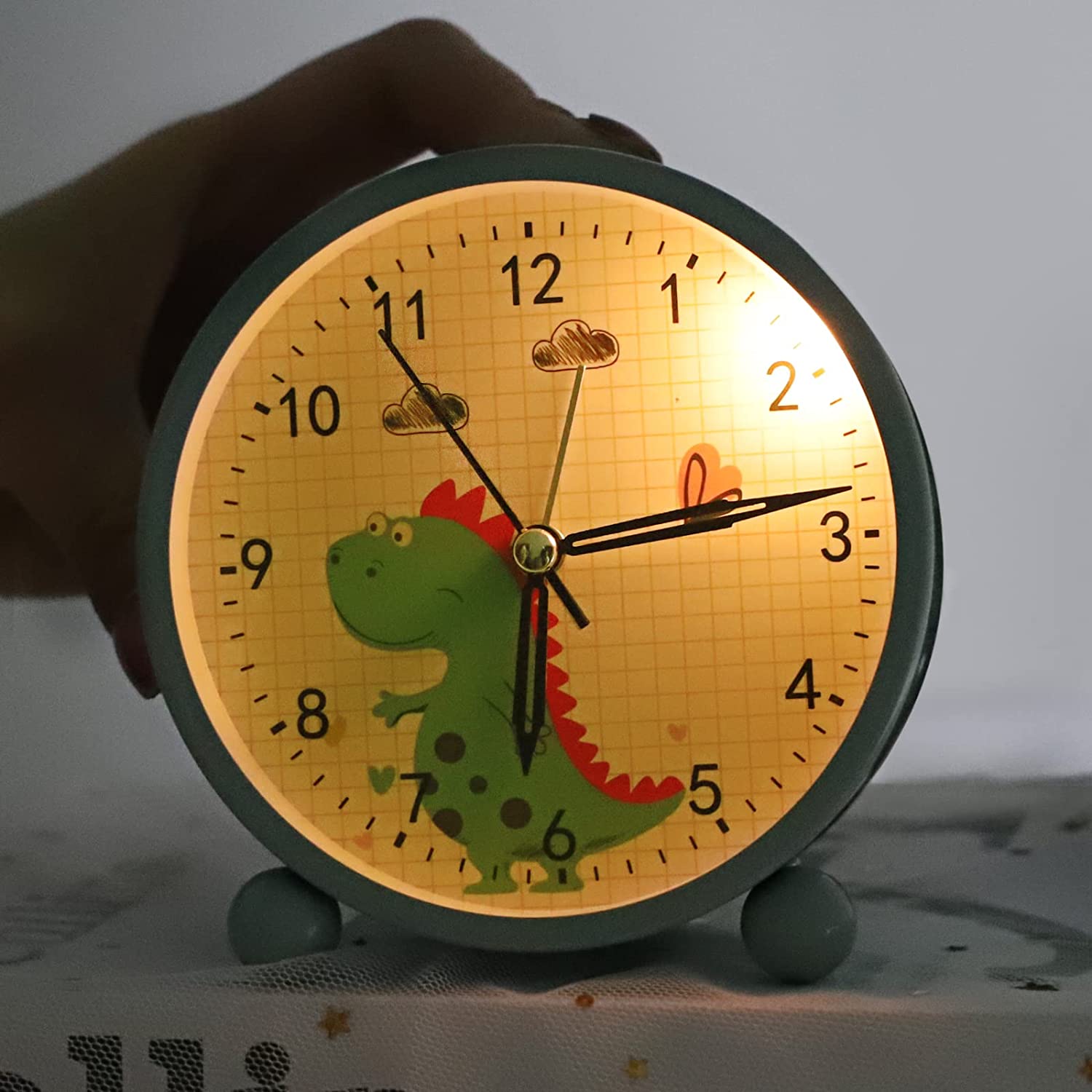 Ceas desteptator pentru copii, ABS, Alb/Verde - eMAG.ro