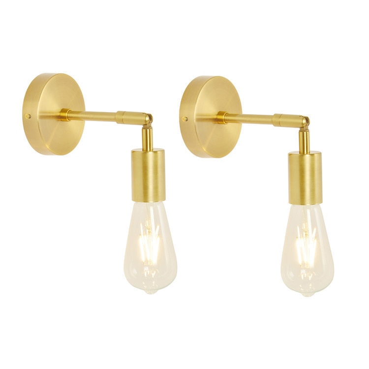 Set 2 aplice, Metal, E27, LED, Auriu - eMAG.ro