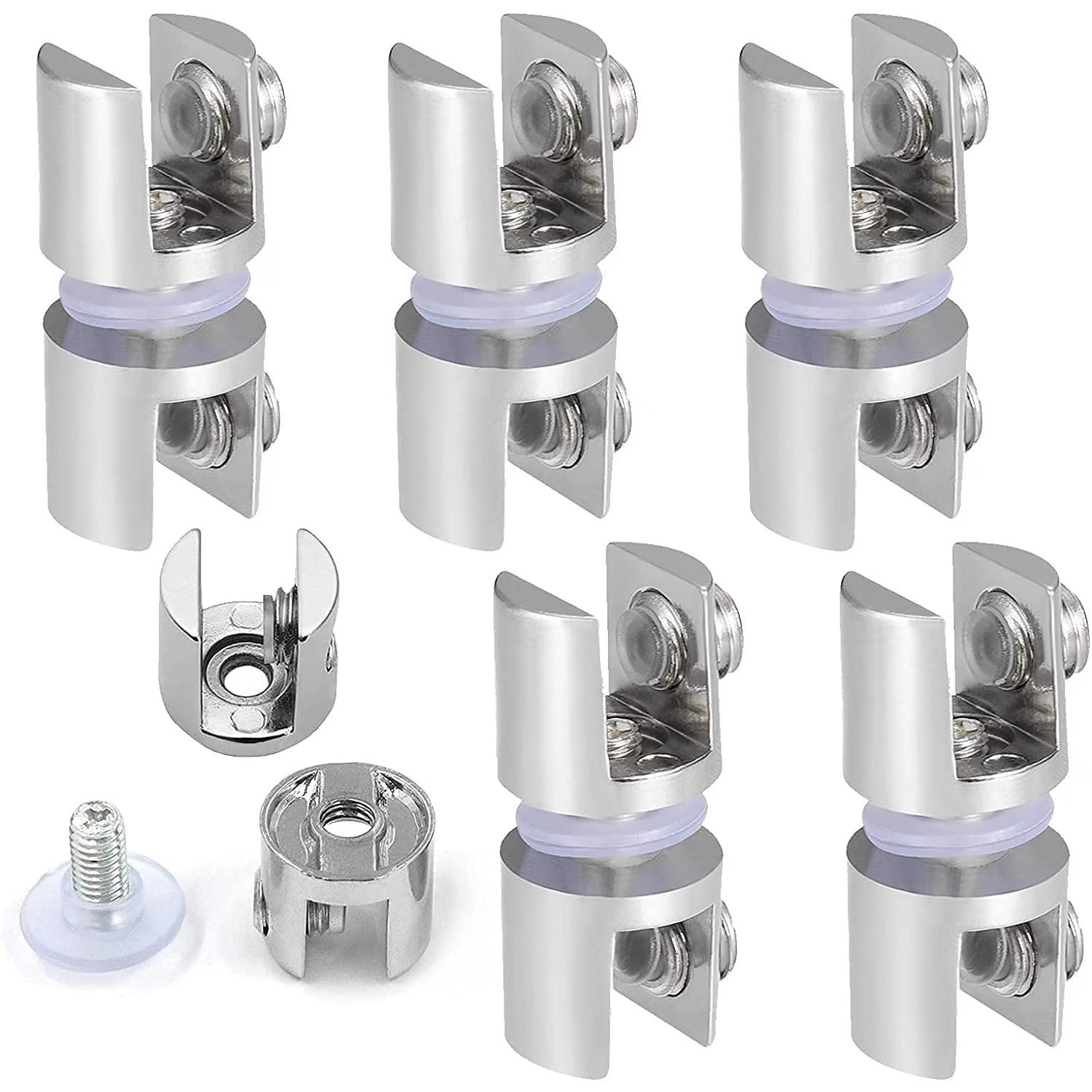 Set 6 cleme prindere, Metal, Cu accesorii, 10/12 mm, Argintiu - eMAG.ro