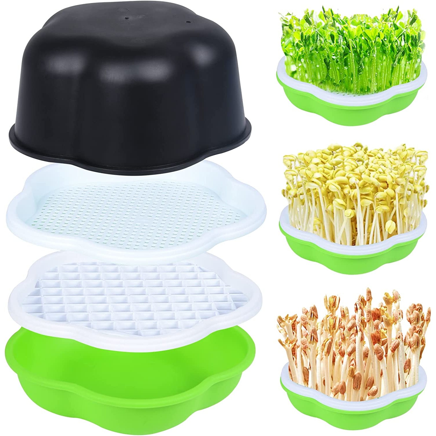 Set pentru germinarea semintelor, 4 Piese, Plastic, Reutilizabil ...