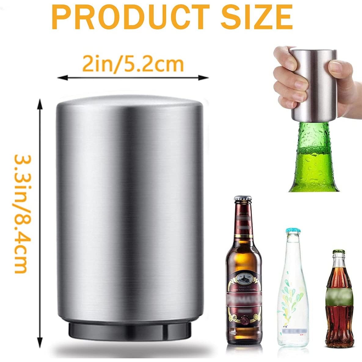 Tirabuson automat de sticle cu impingere si tragere, Starlight, Inox ...