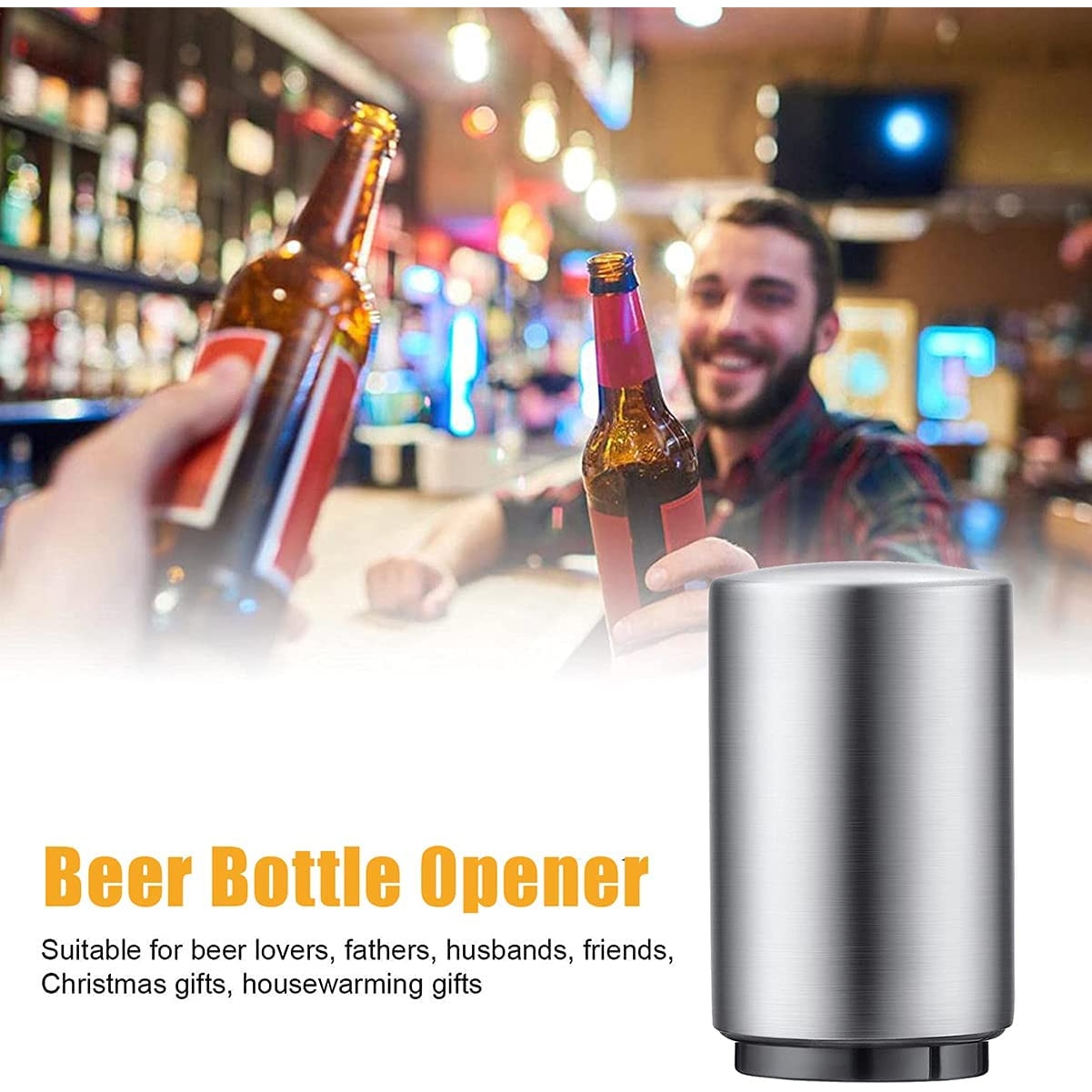 Tirabuson automat de sticle cu impingere si tragere, Starlight, Inox ...