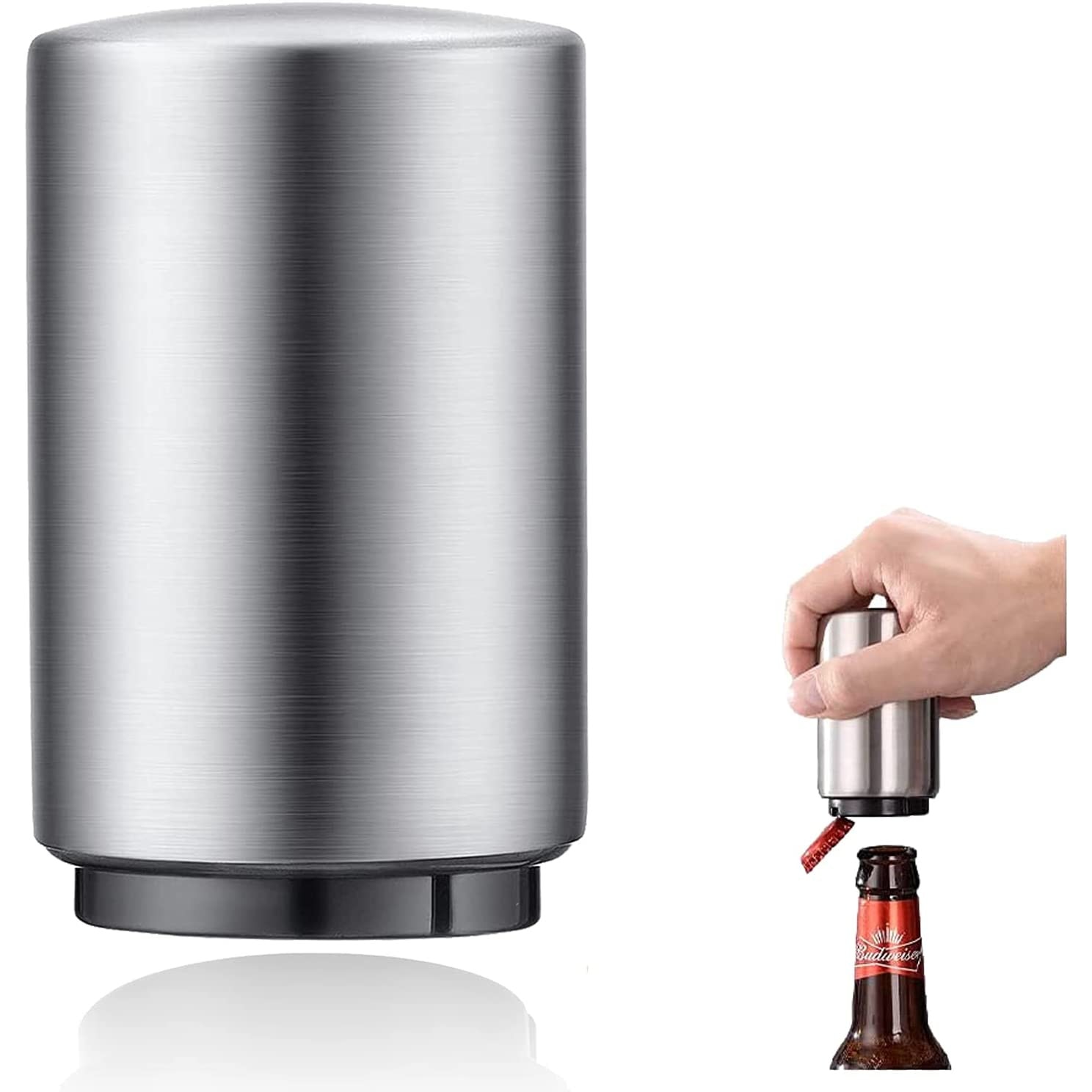 Tirabuson automat de sticle cu impingere si tragere, Starlight, Inox ...