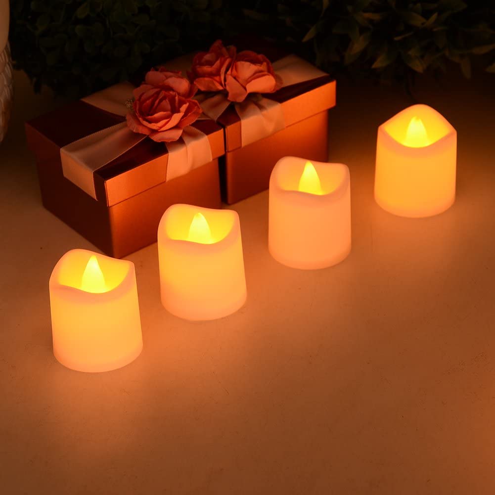 Set 24 lumanari LED, Plastic, Alb - eMAG.ro
