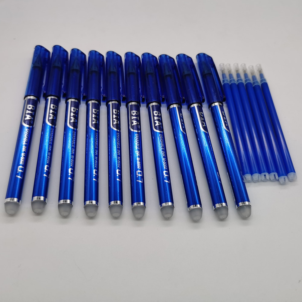 Set 12 Pixuri Roller cu radiera termica si rescriere 0,7mm si 6 rezerve ...