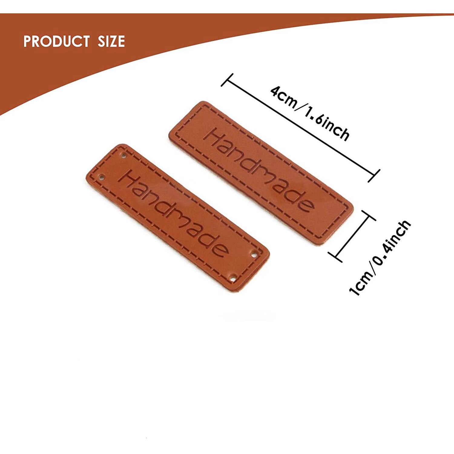 Set 100 etichete handmade, Textil/Piele, Maro - eMAG.ro