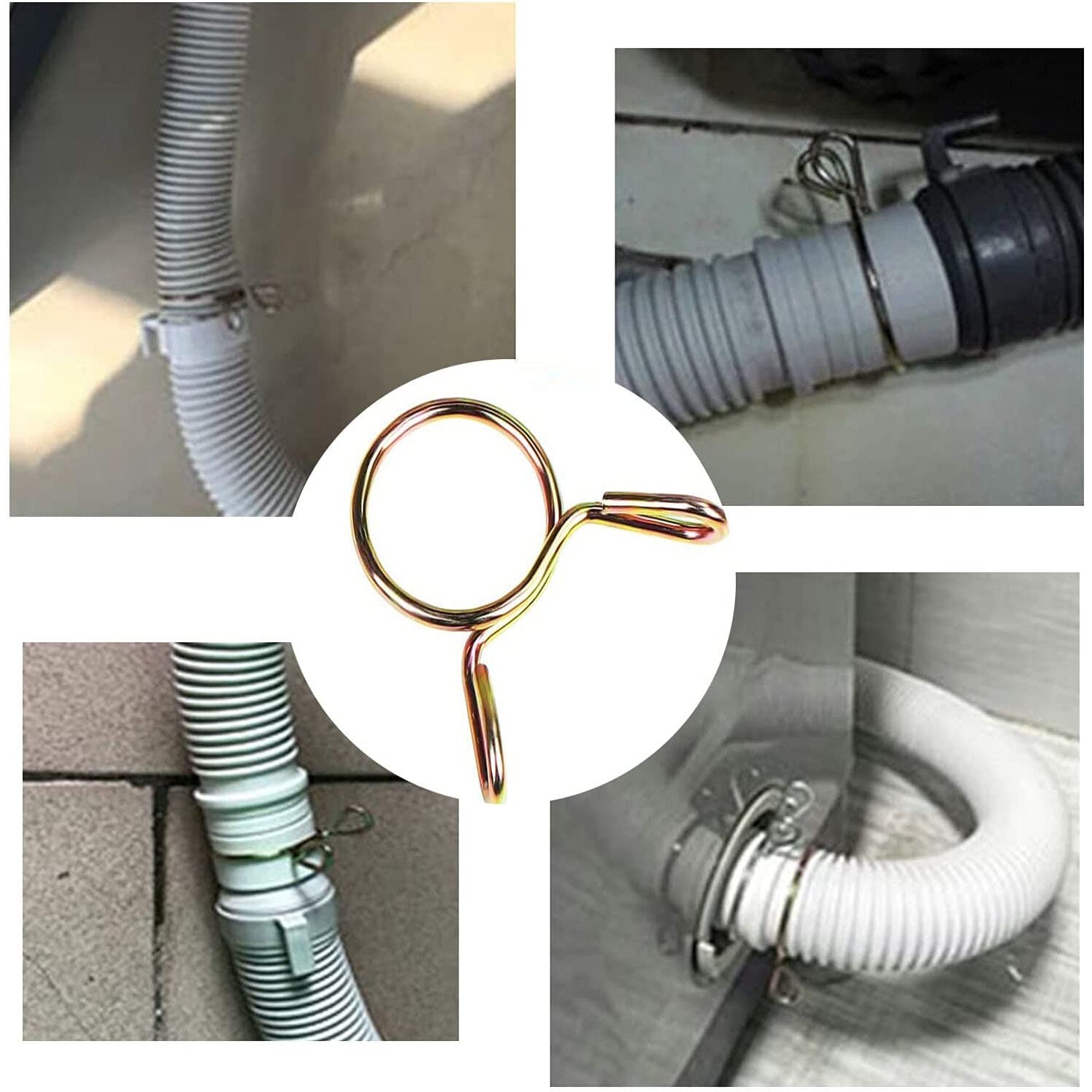 Set 100 coliere furtun, Otel, Diverse marimi, Auriu - eMAG.ro