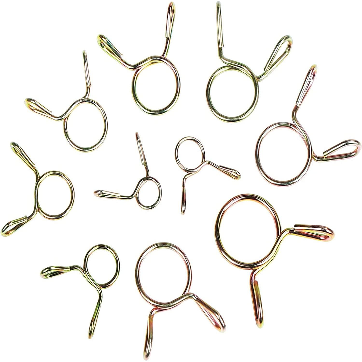 Set 100 coliere furtun, Otel, Diverse marimi, Auriu - eMAG.ro