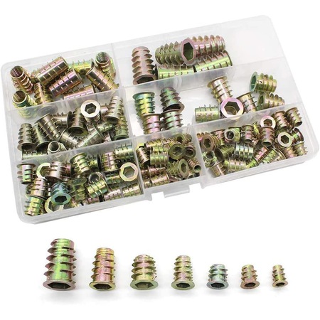 Set piulite hexagonale pentru mobilier, Otel carbon, 100 buc - eMAG.ro