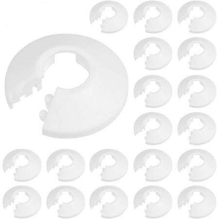 Set 20 cleme pentru tevi, Plastic, D12 mm, Alb - eMAG.ro